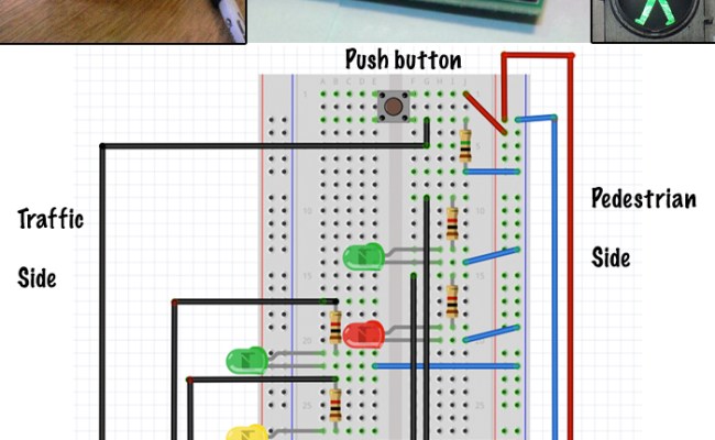 Diy Arduino Traffic Light Pedestrian Light Push Button Control Arduino Led Traffic Light Arduino