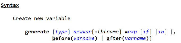 Stata Command Syntax: How To Write Commands in Stata | The Data Hall