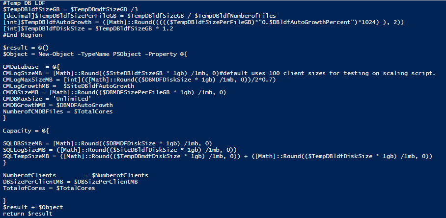 ConfigMgr: Estimate SQL DB Sizing via PowerShell - The DevOps Hub