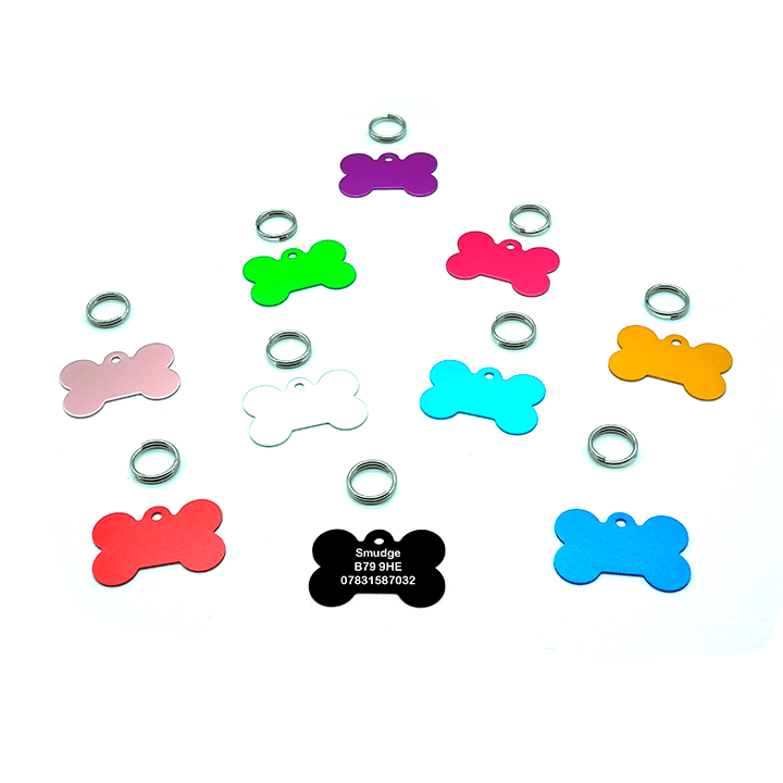 Double Sided Quality Engraved Large Dog Bone Tag For Dog Collar With ...