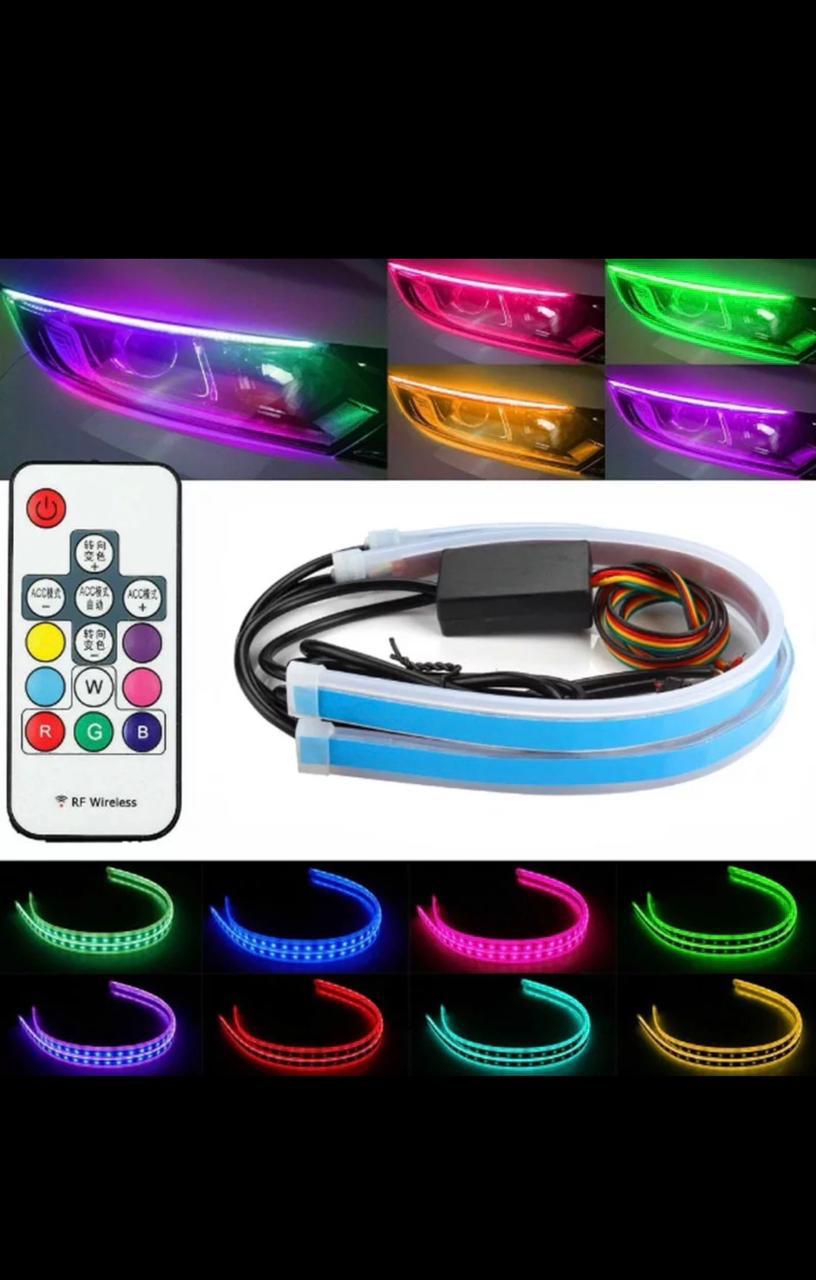 Flexible DRL Eyebrow Multi-colour with Remote Control - The Dragon Motors