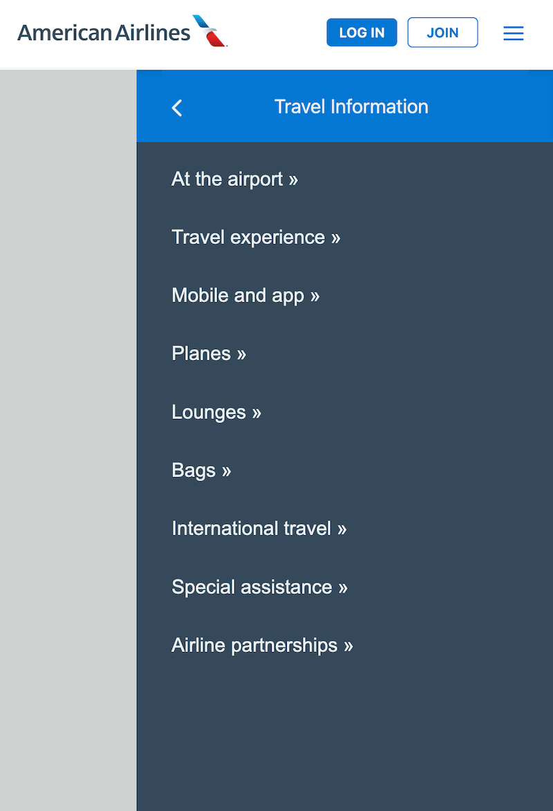 How To Make A Collapsible Sidebar Menu For American Airlines - THT