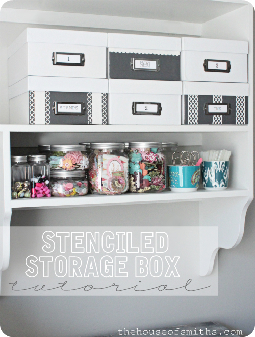 DIY Stenciled Storage Boxes - The House of Smiths