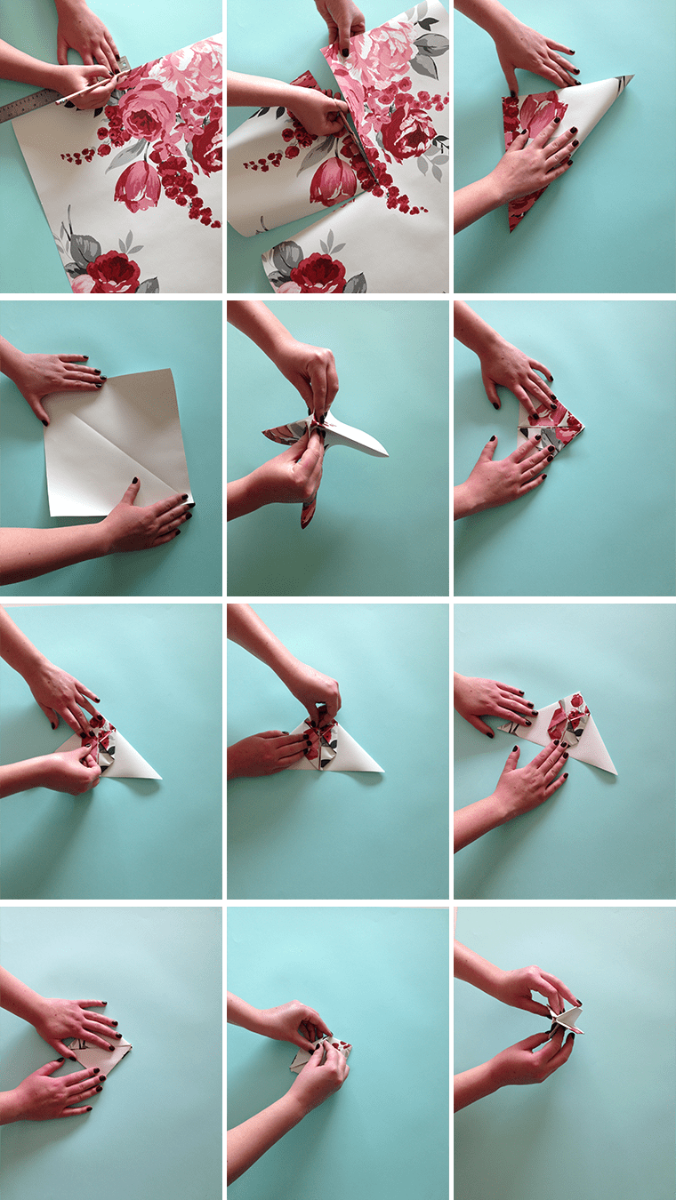 Origami surprise box for Easter