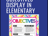 How To Create A Learning Objectives Display In Elementary