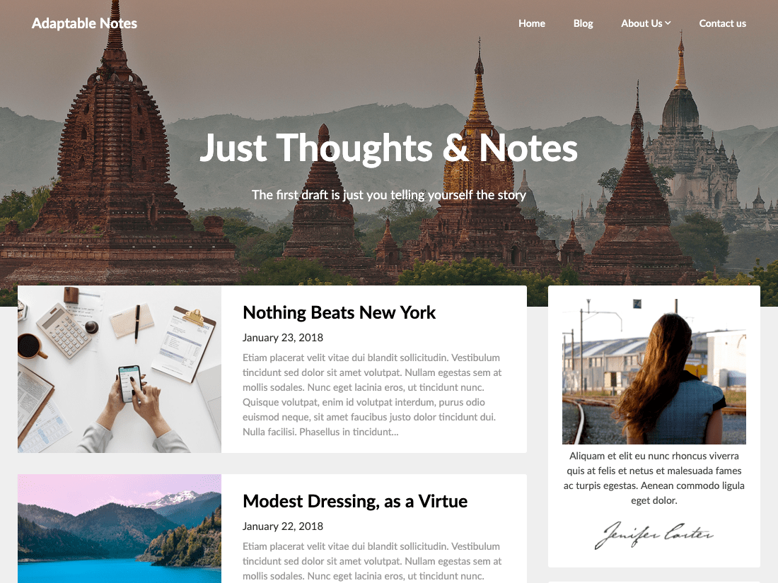 Adaptable Notes | WordPress Theme | WordPress.org
