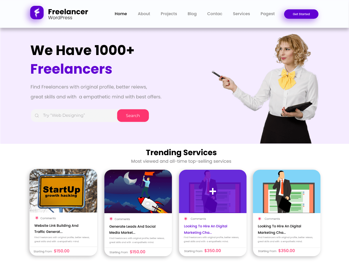 Freelancer Services – Tema WordPress | es.WordPress.org