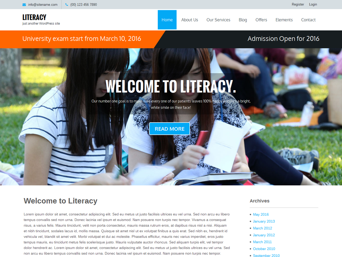 Literacy – WordPress theme | WordPress.org