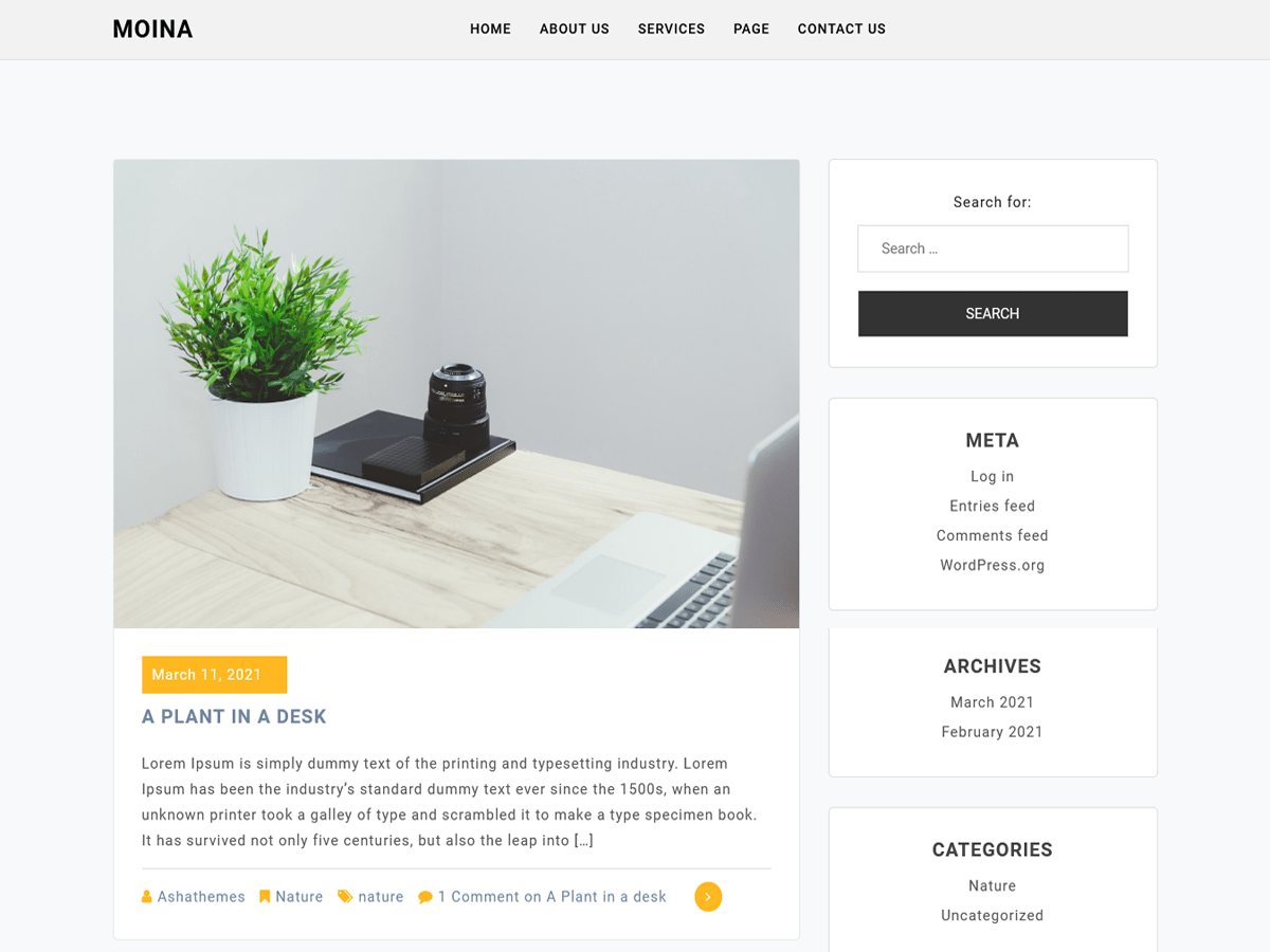 Moina – WordPress theme | WordPress.org
