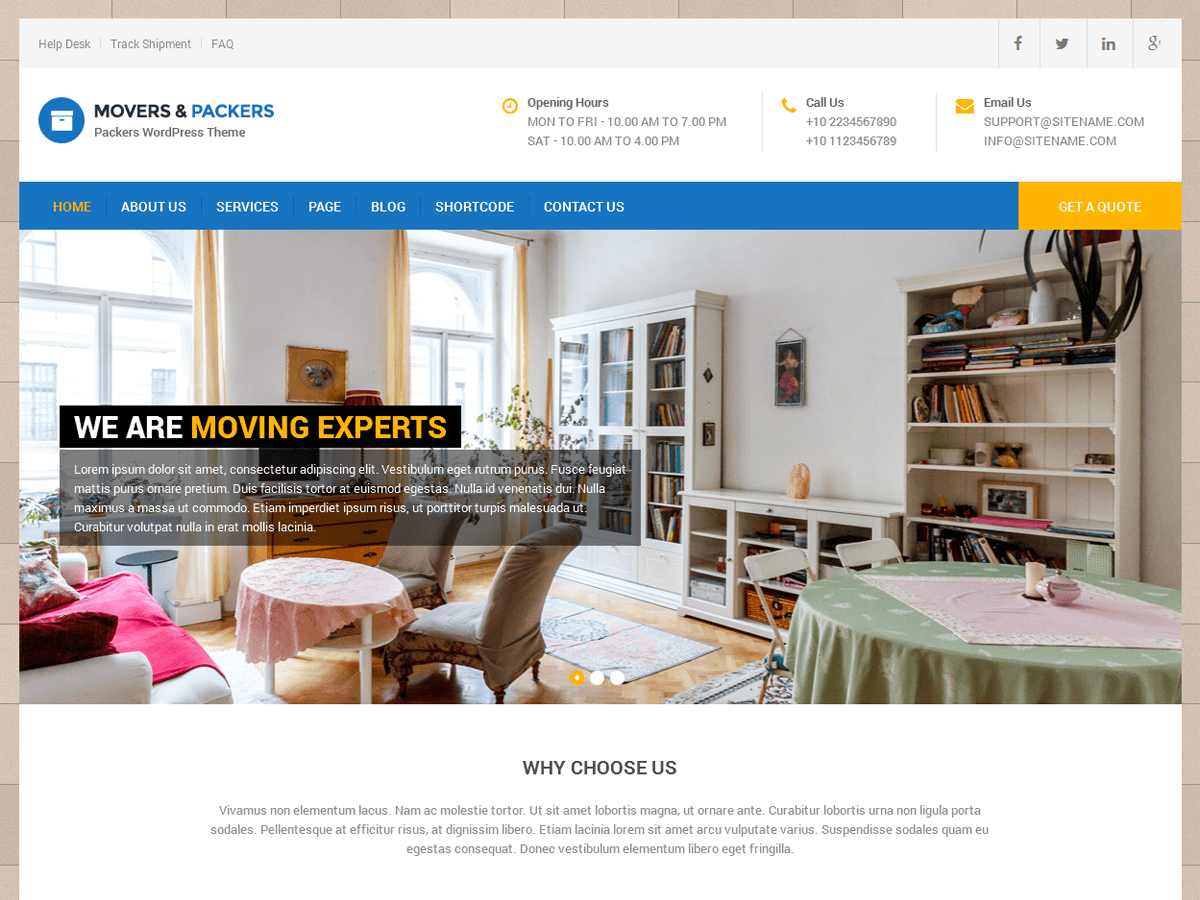 Movers Packers – WordPress theme | WordPress.org