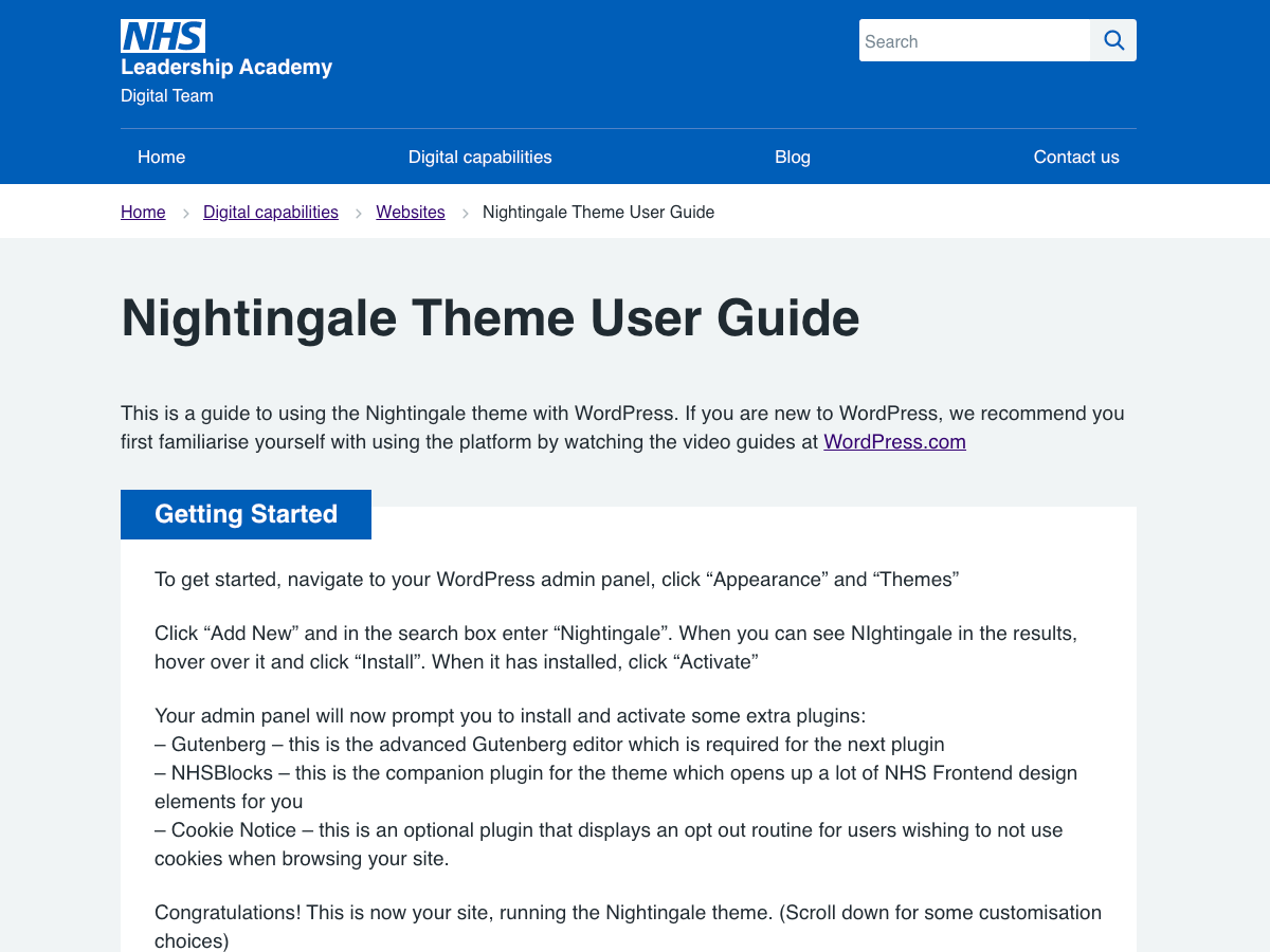 Nightingale – WordPress theme | WordPress.org