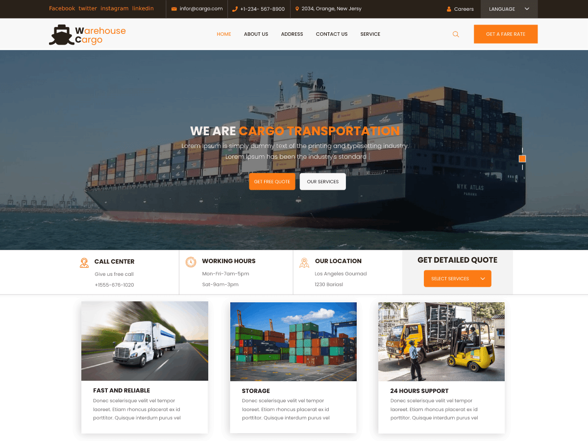 Warehouse Cargo – WordPress theme | WordPress.org