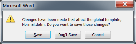 VSTO Solution: Prompting to Save Normal.dotm