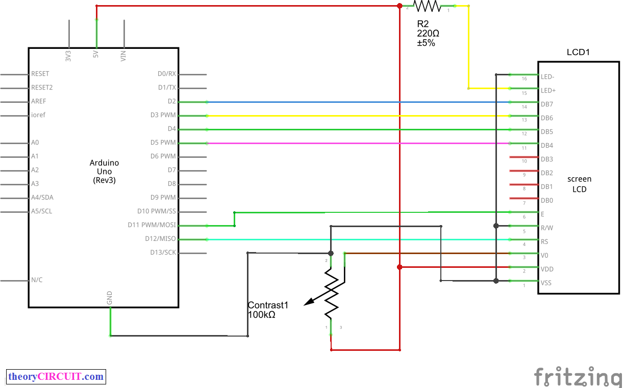 Lcd Arduino Circuit Diagram