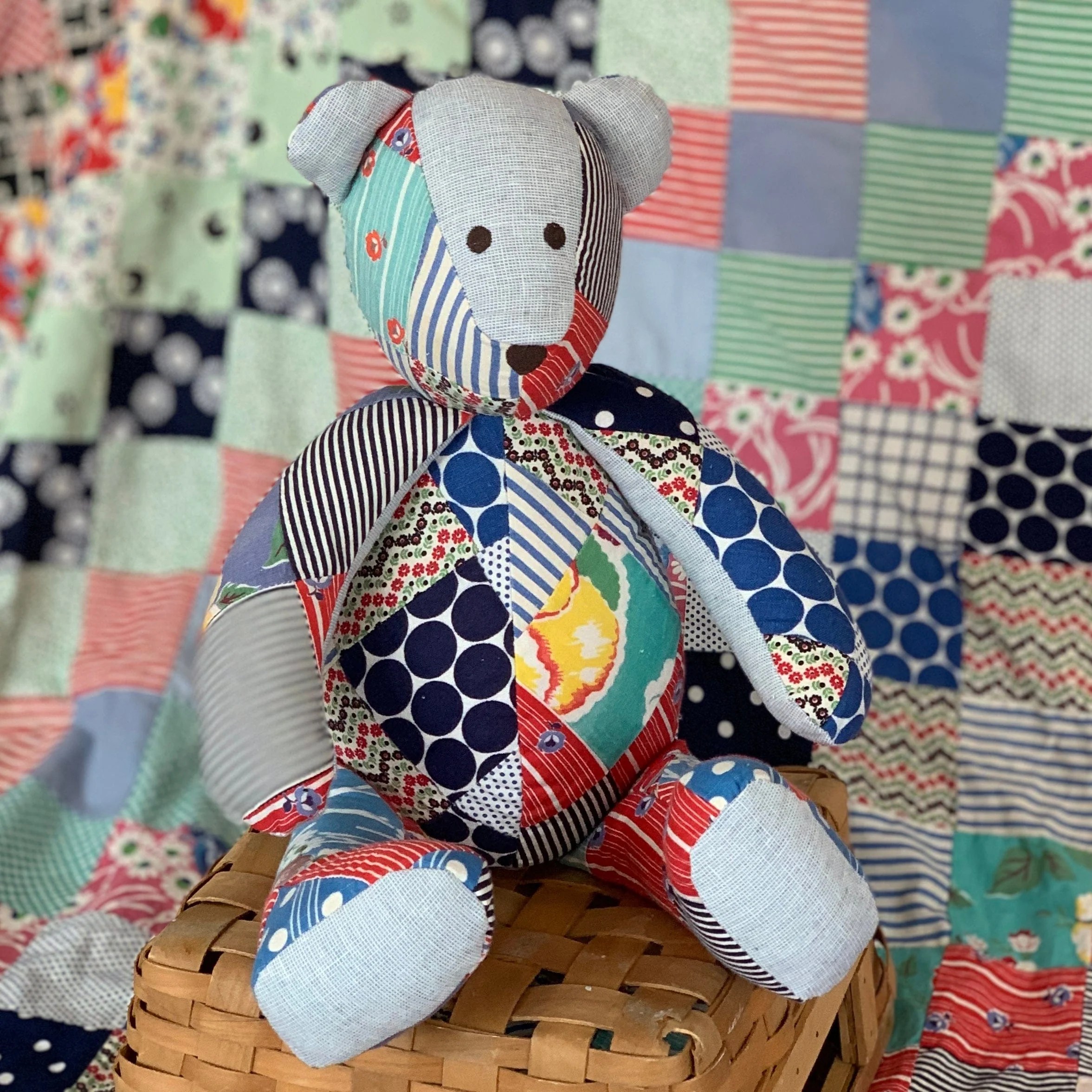 1940s Vintage Quilt Patchwork Bear The Patchwork Bear