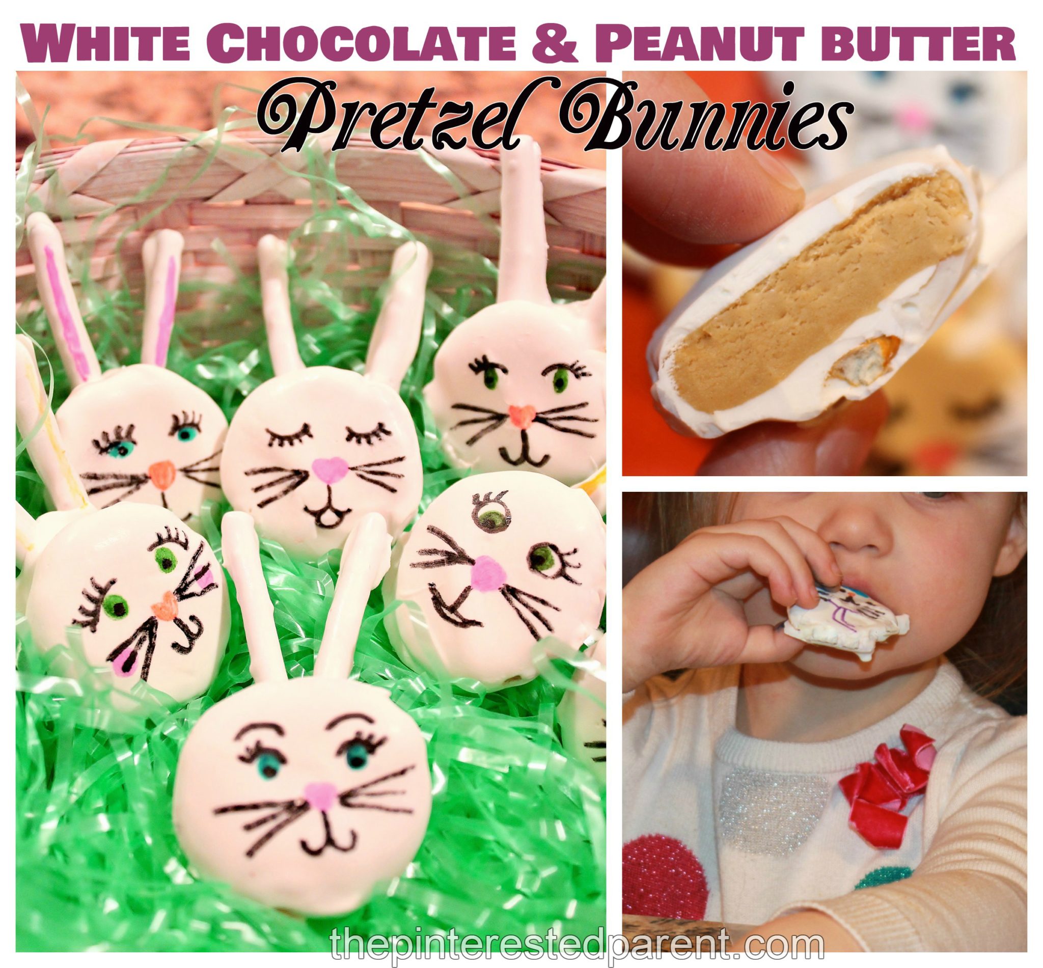 White Chocolate & Peanut Butter Pretzel Bunnies – The Pinterested Parent