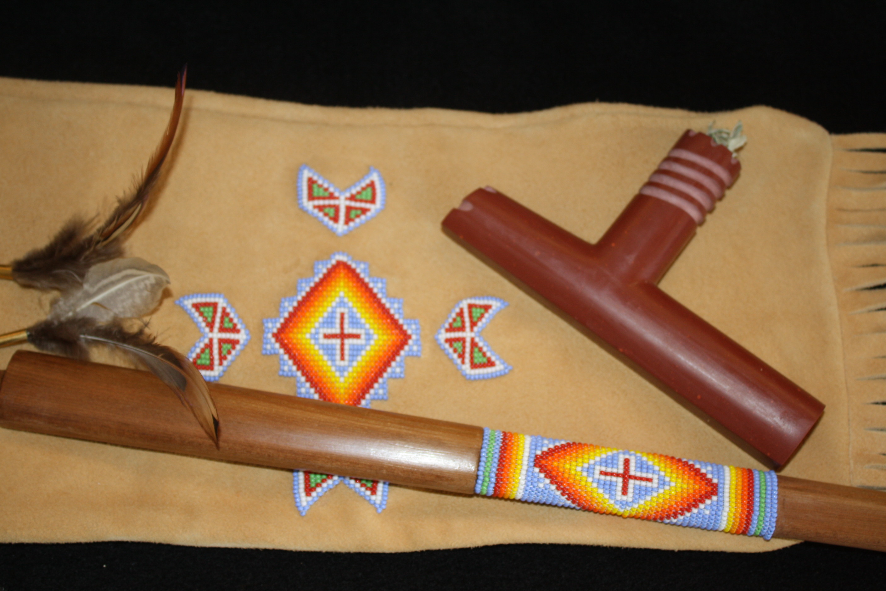 Ceremonial Pipe w/ Stem and Matching Pipebag – Lakota Creations