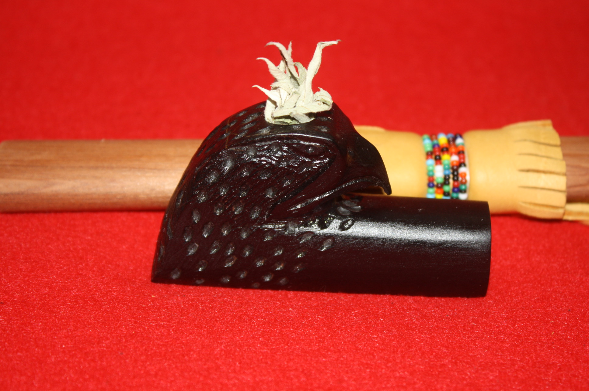 Black Pipestone Eagle Head Pipe 12″ – Lakota Creations
