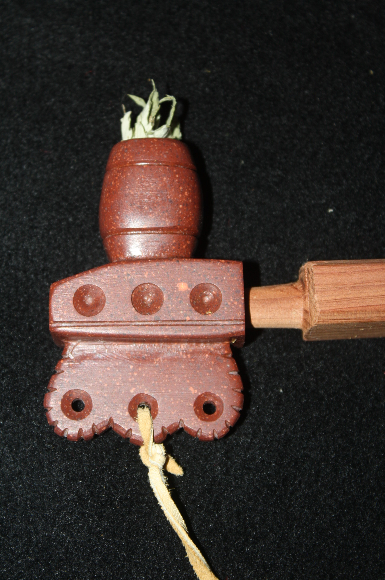 10″ Spotted Mic-Mac Pipe w/ Cedar Stem – Lakota Creations