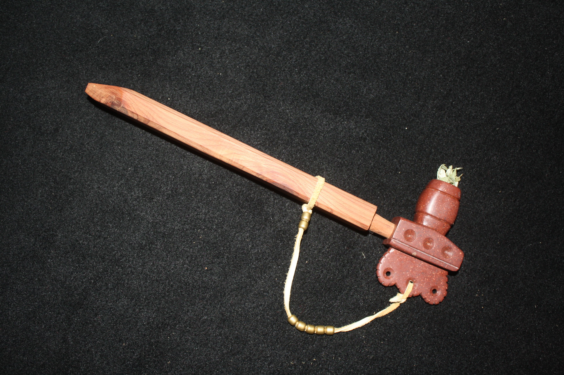 10″ Spotted Mic-Mac Pipe w/ Cedar Stem – Lakota Creations