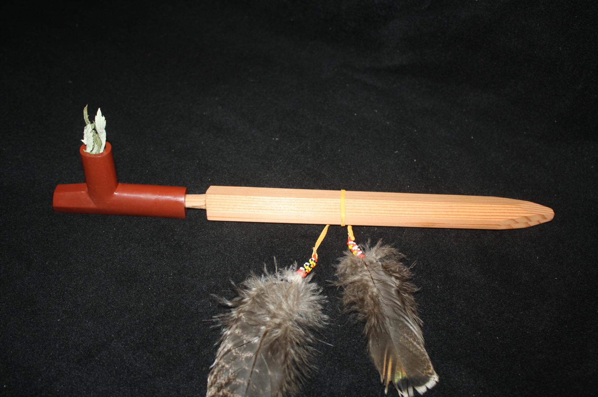 1800’s Style Ceremonial Pipe w/ Diamond Shaped Stem 15″ – Lakota Creations