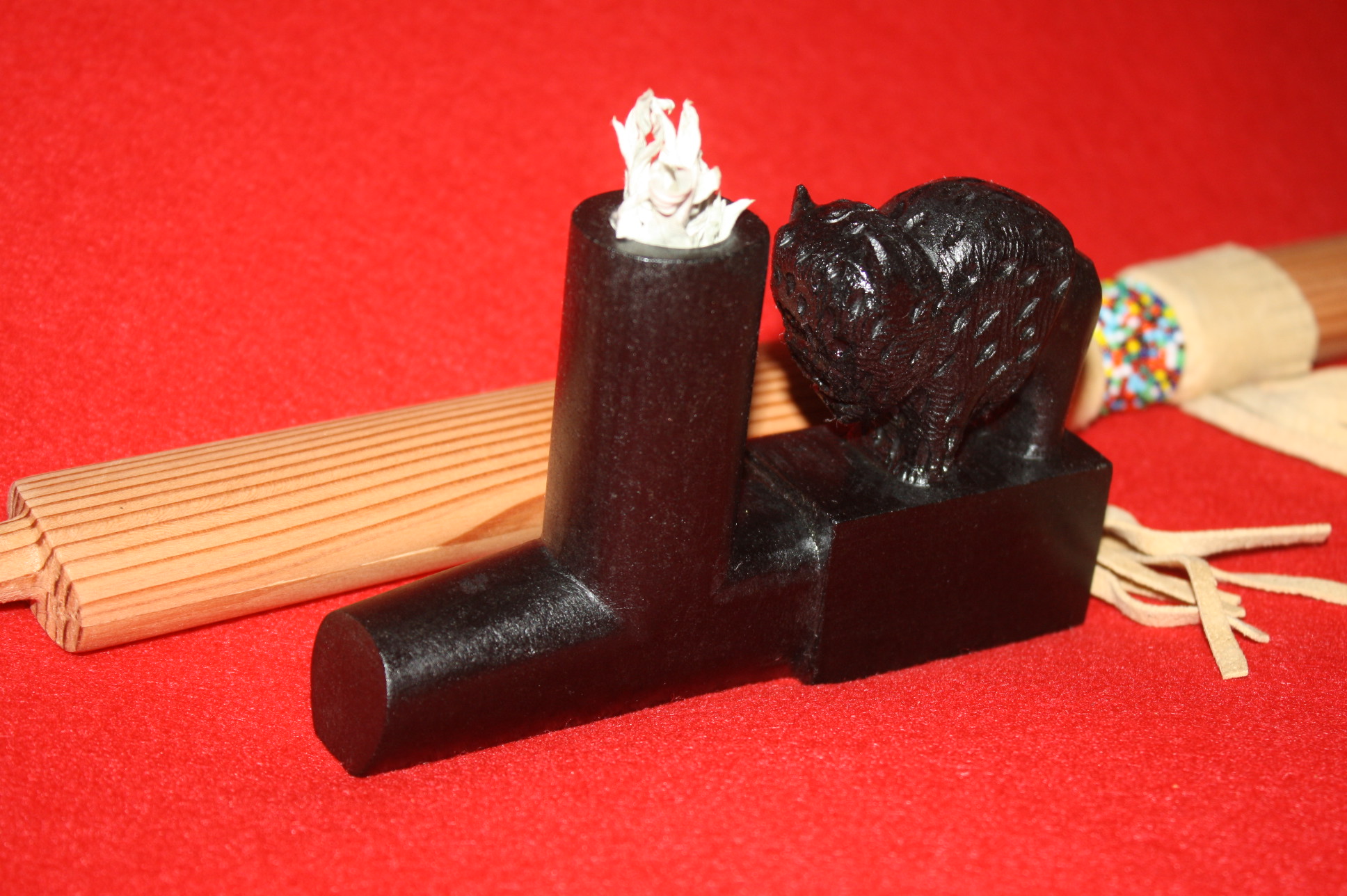 Black Pipestone Ceremonial Buffalo Pipe 20″ – Lakota Creations