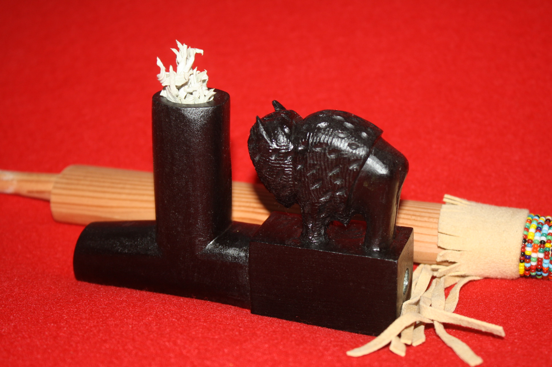 Black Pipestone Ceremonial Buffalo Pipe 20″ – Lakota Creations