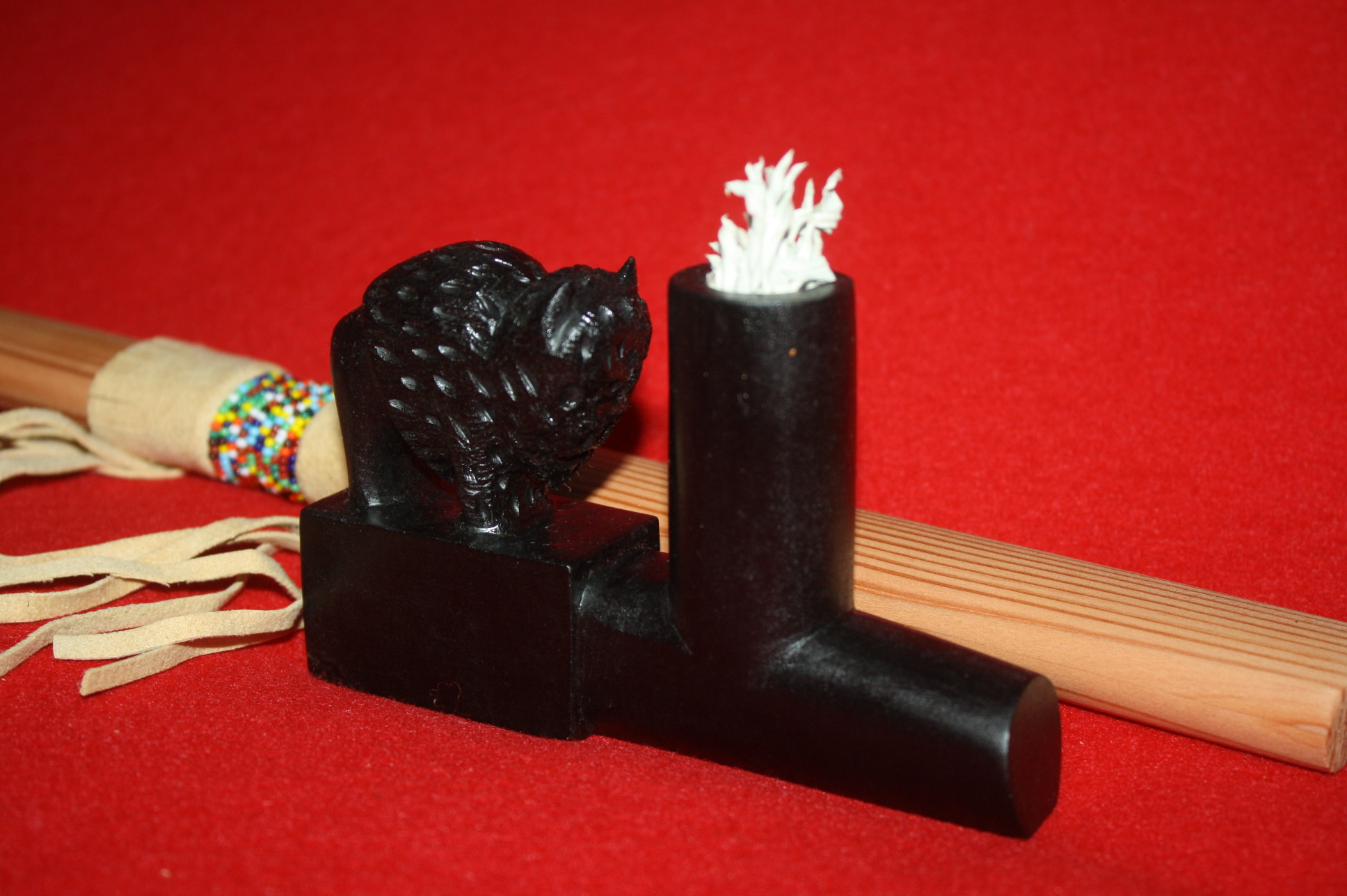 Black Pipestone Ceremonial Buffalo Pipe 20″ – Lakota Creations