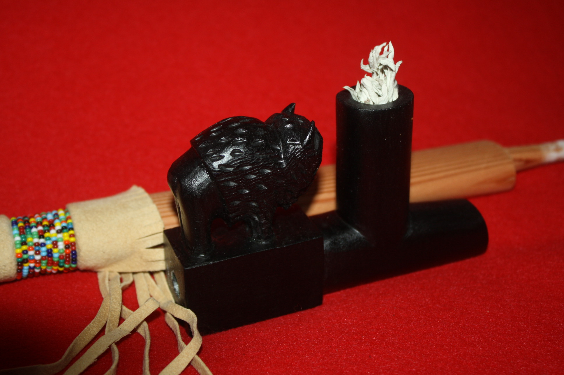 Black Pipestone Ceremonial Buffalo Pipe 20″ – Lakota Creations