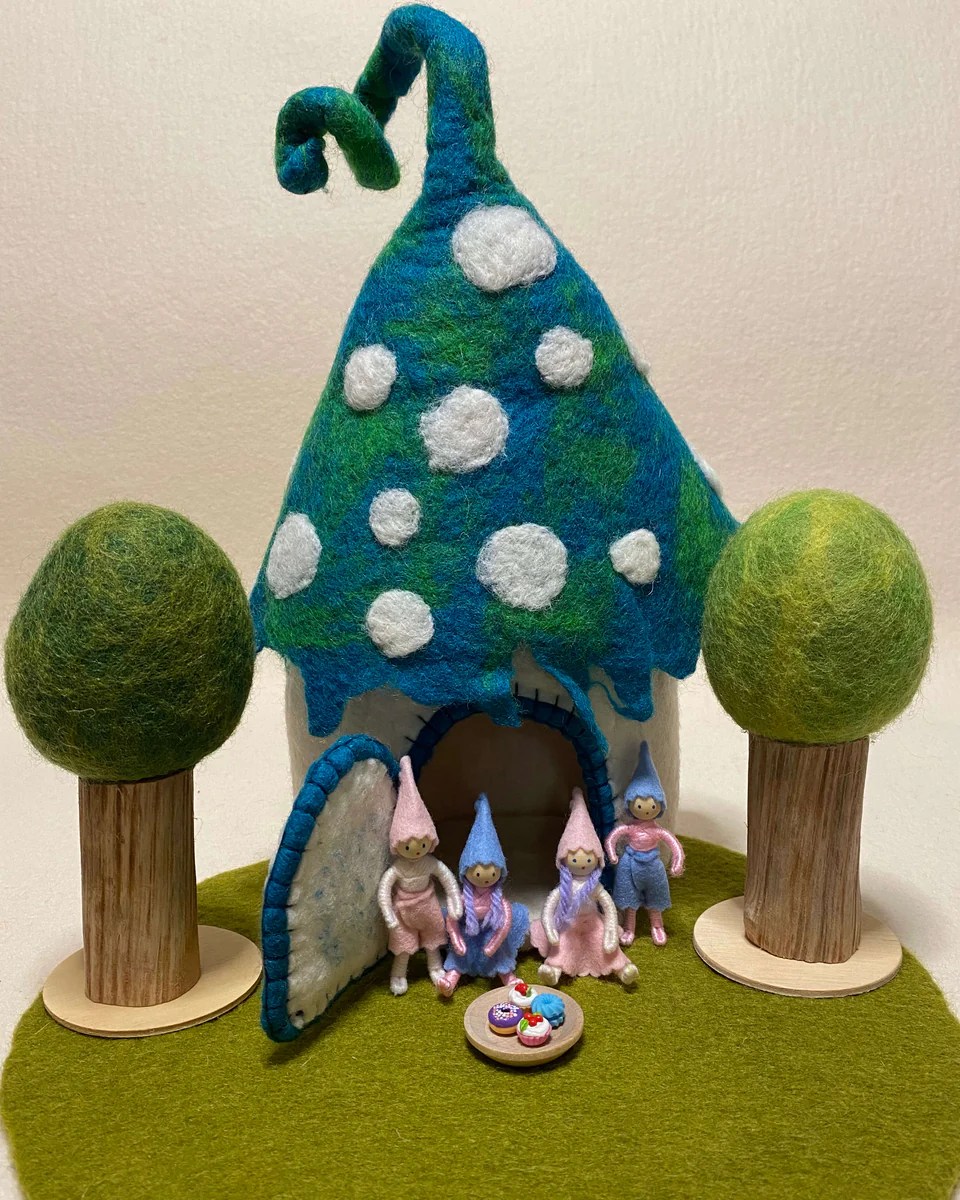 Turquoise Medium Toadstool Home The Pixie Patch