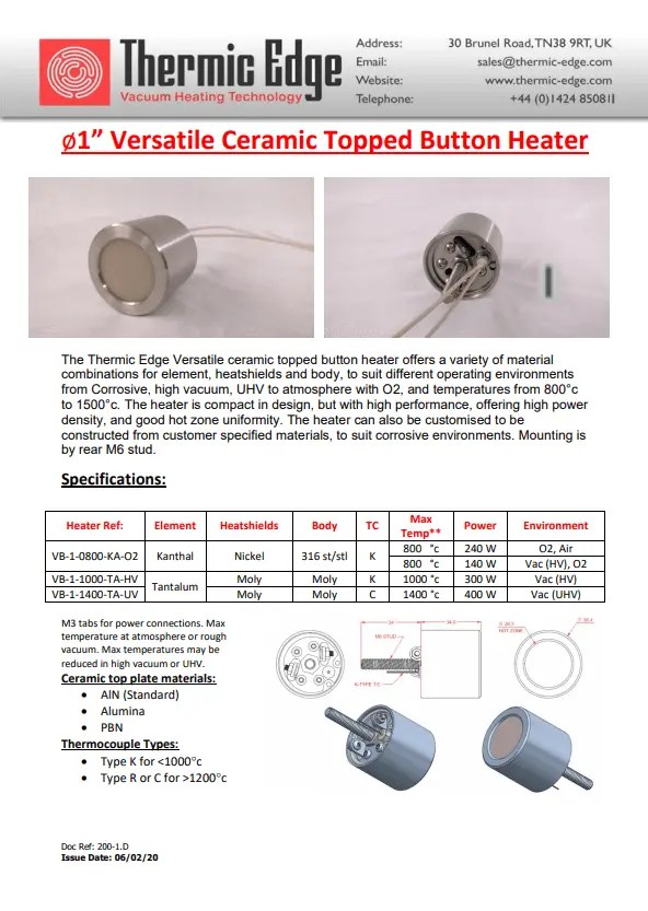 Button Heaters | Thermic Edge