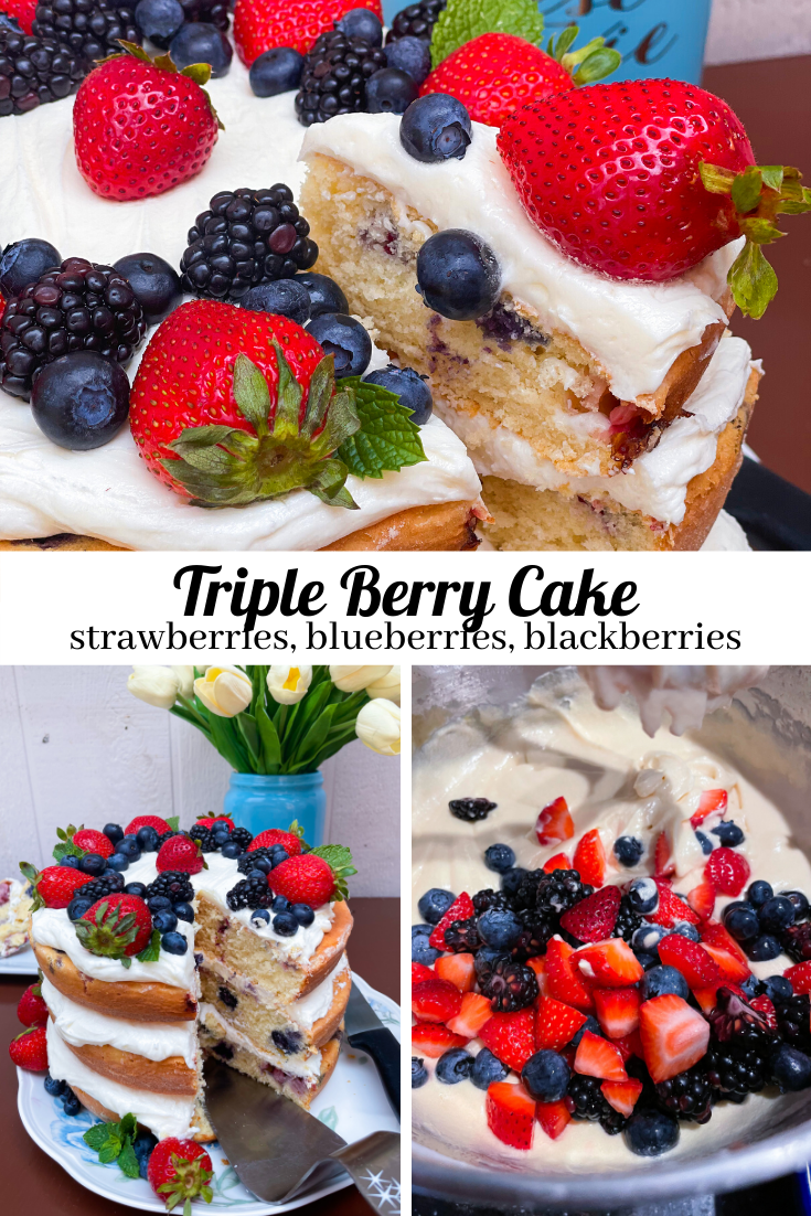 Triple Berry Cake - The Rose Table