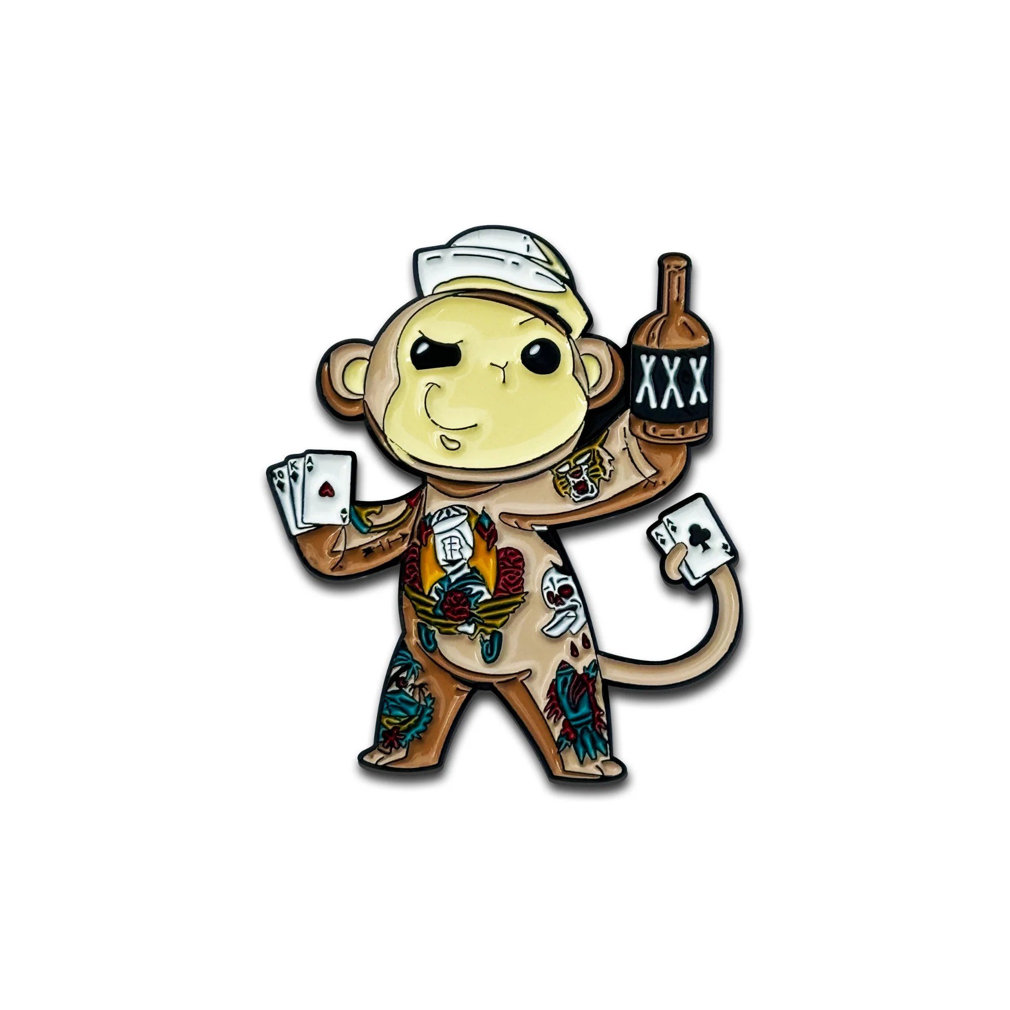 Buddy The Monkey Enamel Pin Tattoo Zoo