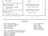 Mathematics Reference Sheet A The Test Camp