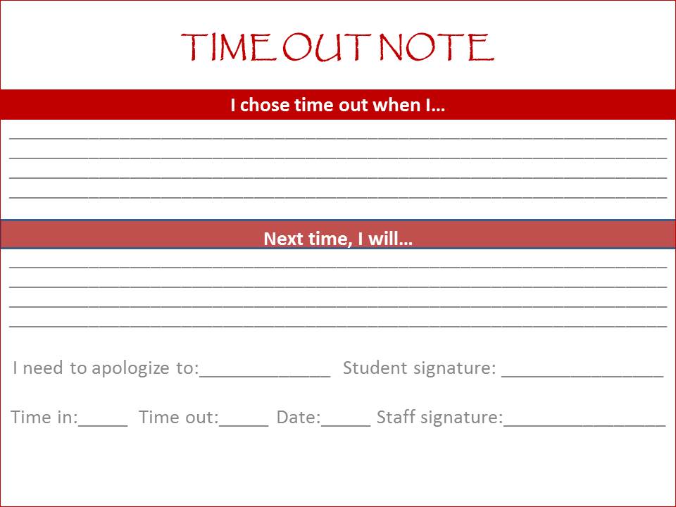 TIME OUT GUIDELINES - The Three Square Pegs
