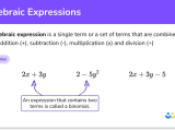 Algebraic Expression Algebra Expressions Worksheet Education