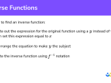 Inverse Functions Gcse Maths Steps Examples Worksheet
