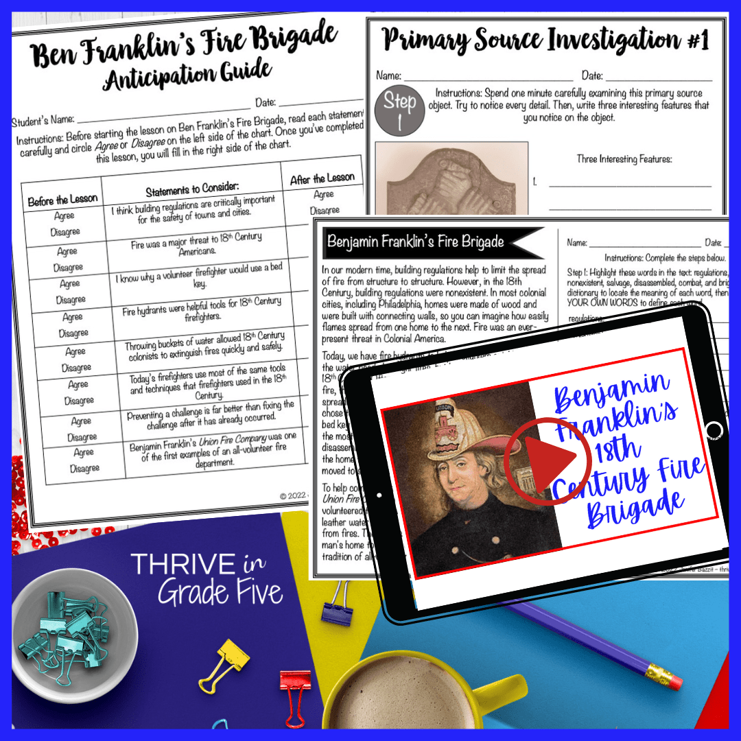 Ben Franklin's Fire Brigade - Free Lesson - Thrive in Grade Five