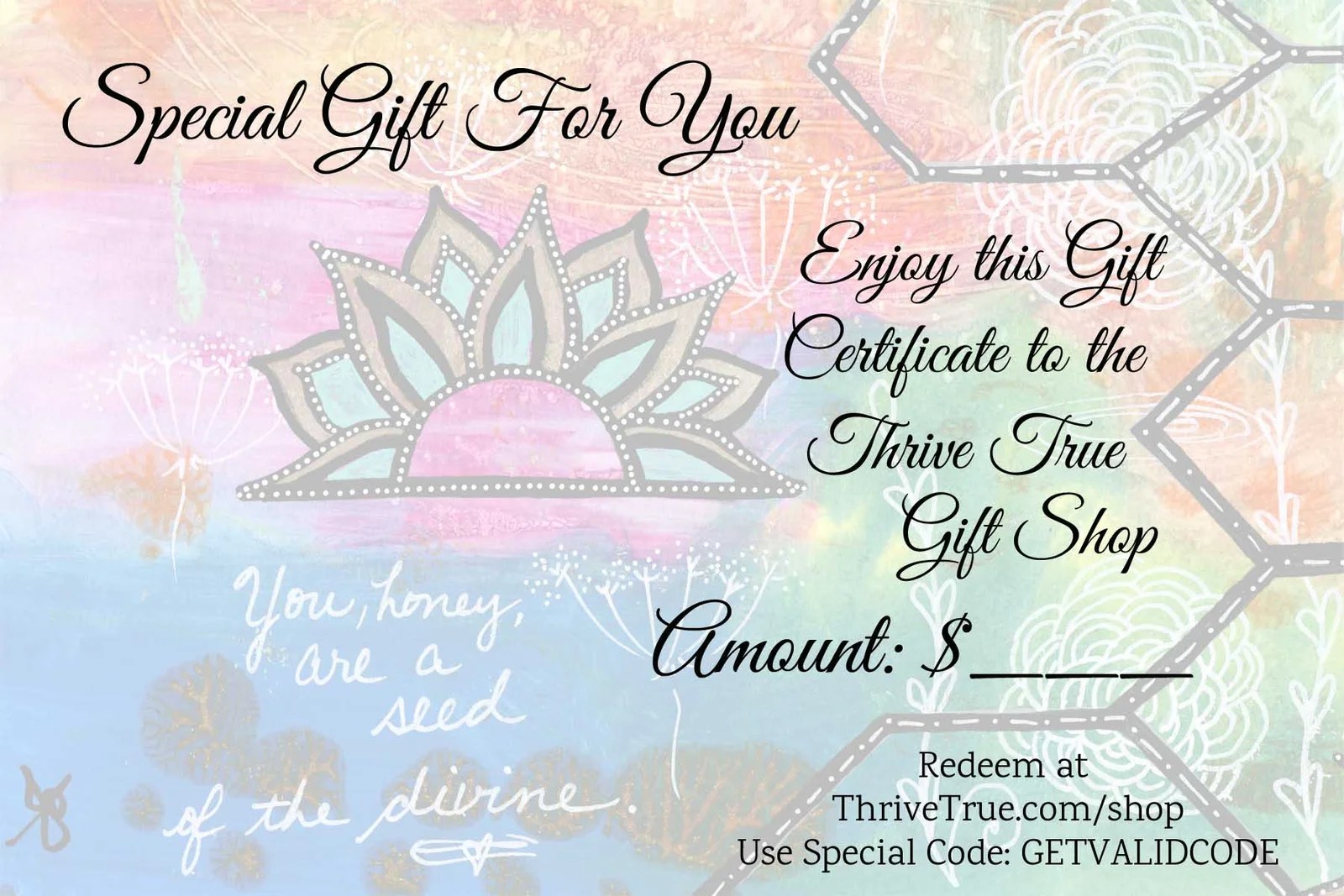 $30 Gift Certificate - Thrive True