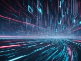 Abstract Digital Background Tech Binary Code Featuring Female
