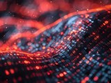 Abstract Representation Of Data Flow With Binary Code And Glowing