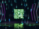 Animation Of Qr Code And Binary Coding Digital Data Processing Stock