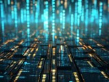 Binary Code And Data Storage Collide In A Futuristic 3d Rendering Of