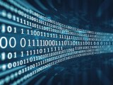 Binary Code Digital Data Stream In Cyberspace Bytes Zero One Copy