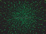 Binary Code Green And Dark Background Digits On Screen Algorithm