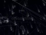 Binary Code And Network Connections Creating Digital Data Processing