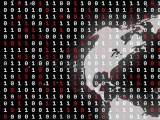 Binary Code Over Image Of Globe Representing Global Data Processing