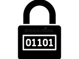 Binary Code On Padlock Modern Vector Of Digital Security Encryption