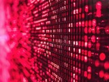 Binary Code Red Glowing Background With Binary Code Technology And