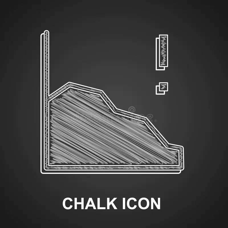 Black Line Financial Growth Decrease Icon Isolated - Best Dark Designs in 4K